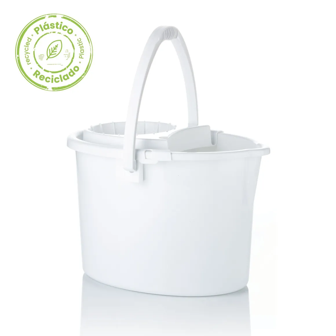 Balde Con Escurridor 12 Litros Blanco Ecológico - Homecenter.com.co