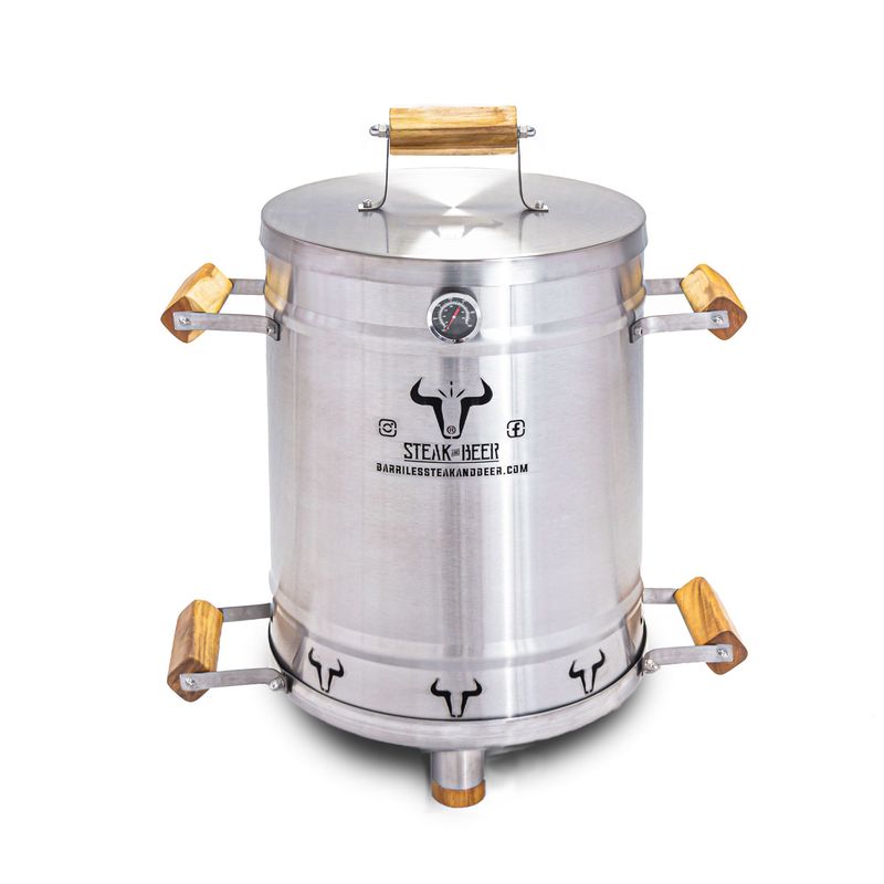 Barril Asador Acero Inoxidable 430 Mediano Eco 65x40 Cm STEAK AND BEER ...