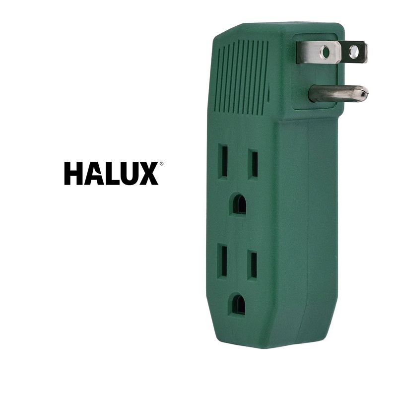 Multitoma Lateral Verde Con 3 Salidas Polo A Tierra 15A Halux HALUX ...