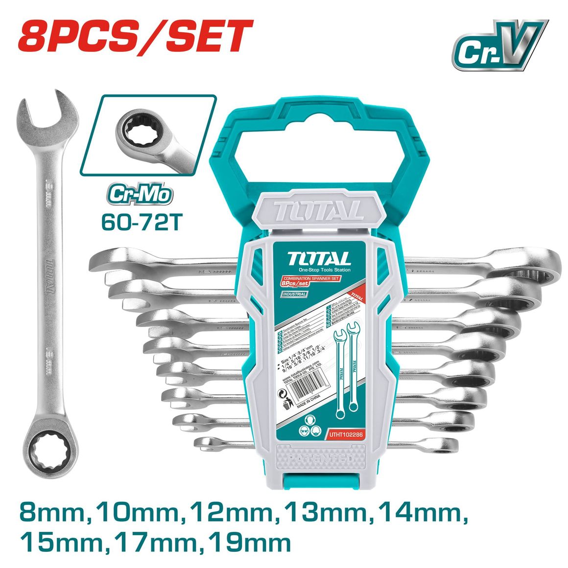 Juego de Llaves Combinadas 8 Piezas 8 - 19 mm Total Tools - Homecenter ...