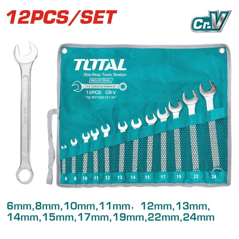 Juego de Llaves Combinadas 12 Piezas 6 - 24 mm Total Tools TOTAL TOOLS | falabella.com