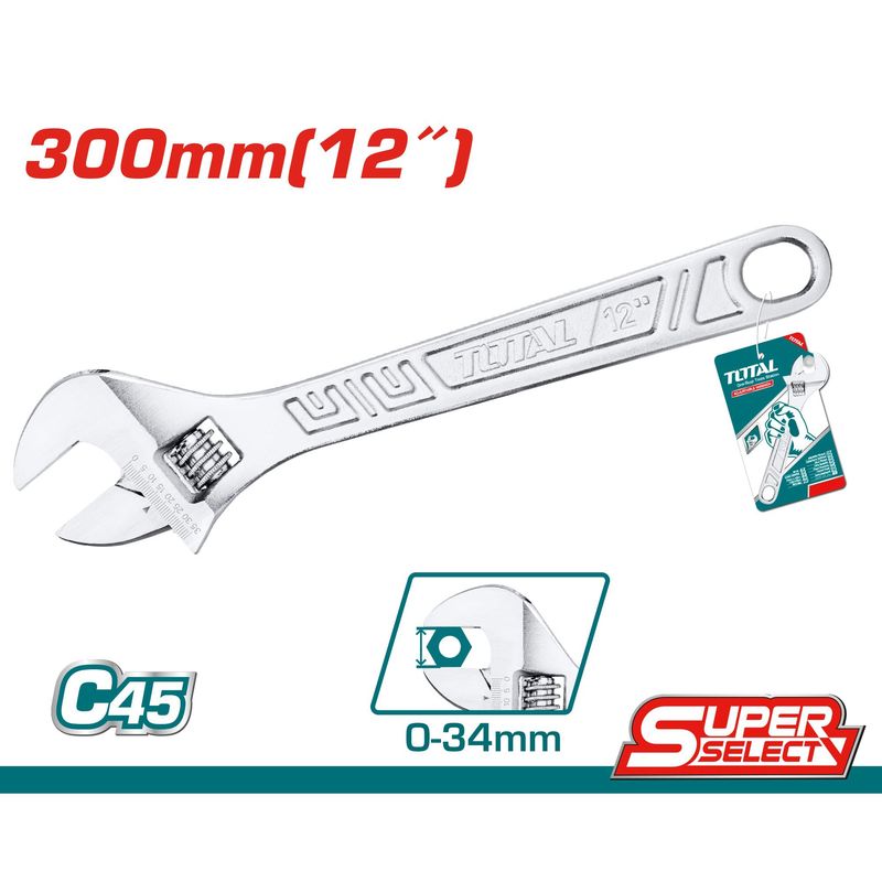 Llave Ajustable 0-35mm Largo 300mm (12") TOTAL TOOLS | falabella.com