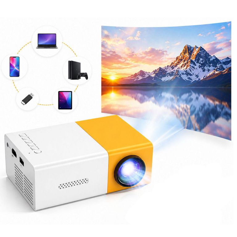 Mini Proyector Led Video Beam 600 Lumens Hdmi Usb Av Yg300 52 BITS ...