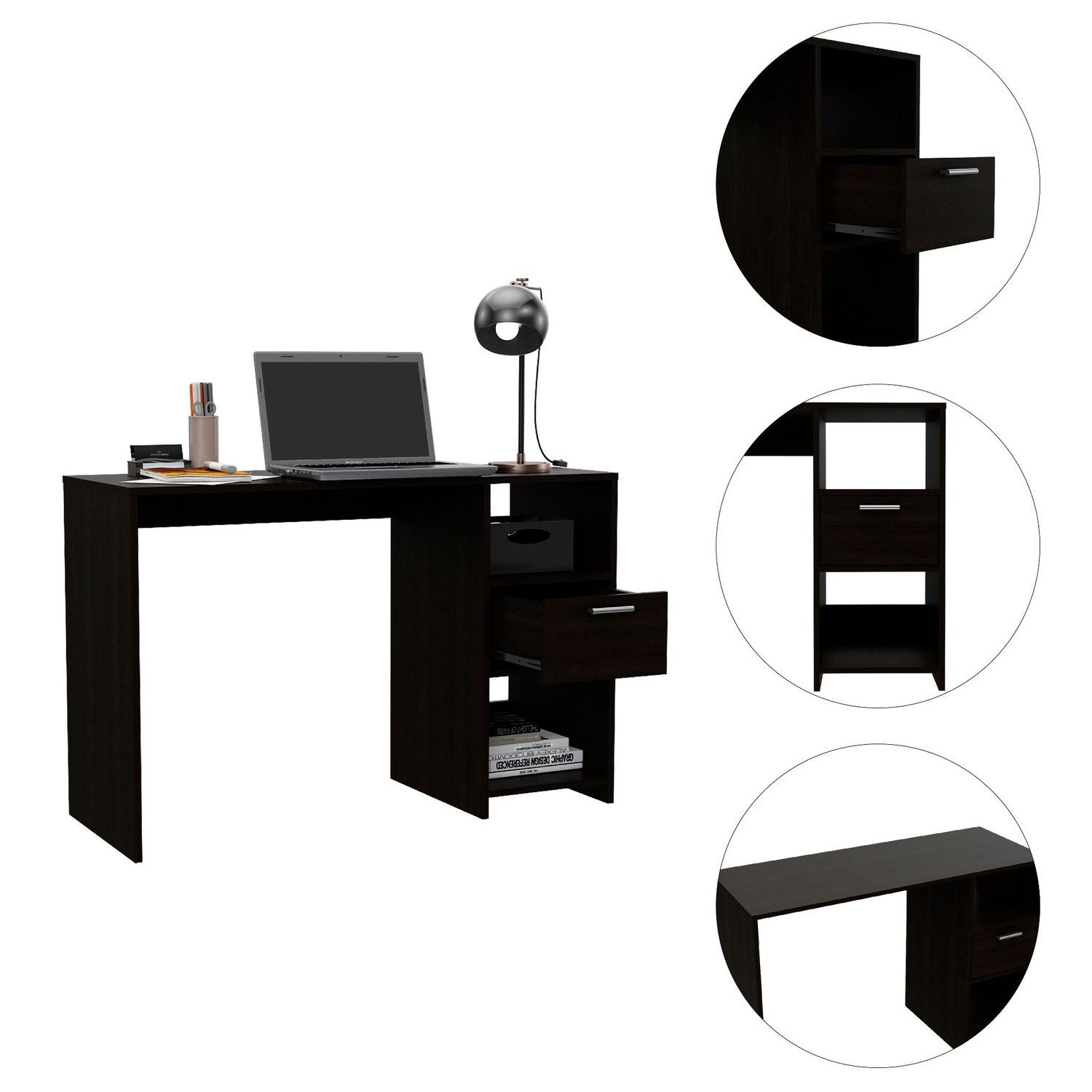 Escritorio Omma 110 1 cajón Rta Wengue - Homecenter.com.co