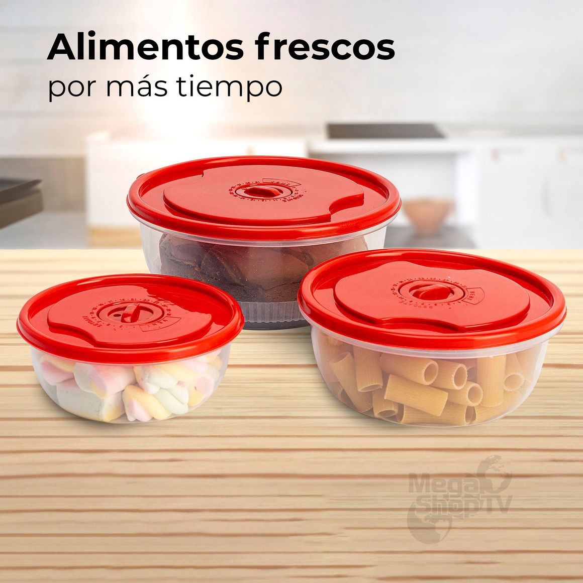 Juego 3 Recipientes con Tapa Organizadores Cocina Rojo - Homecenter.com.co