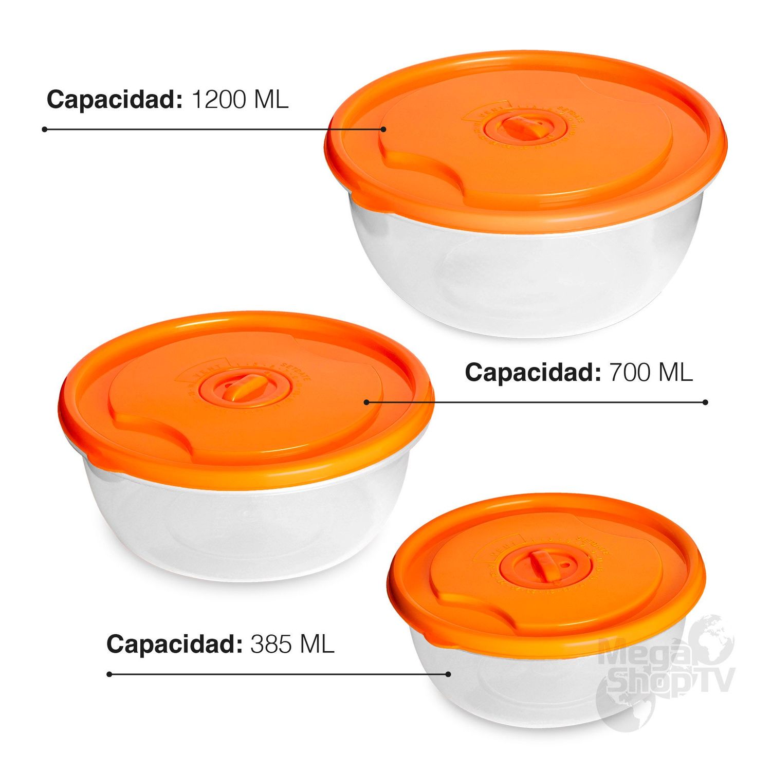 Juego 3 Recipientes con Tapa Organizadores Cocina Naranja - Homecenter ...