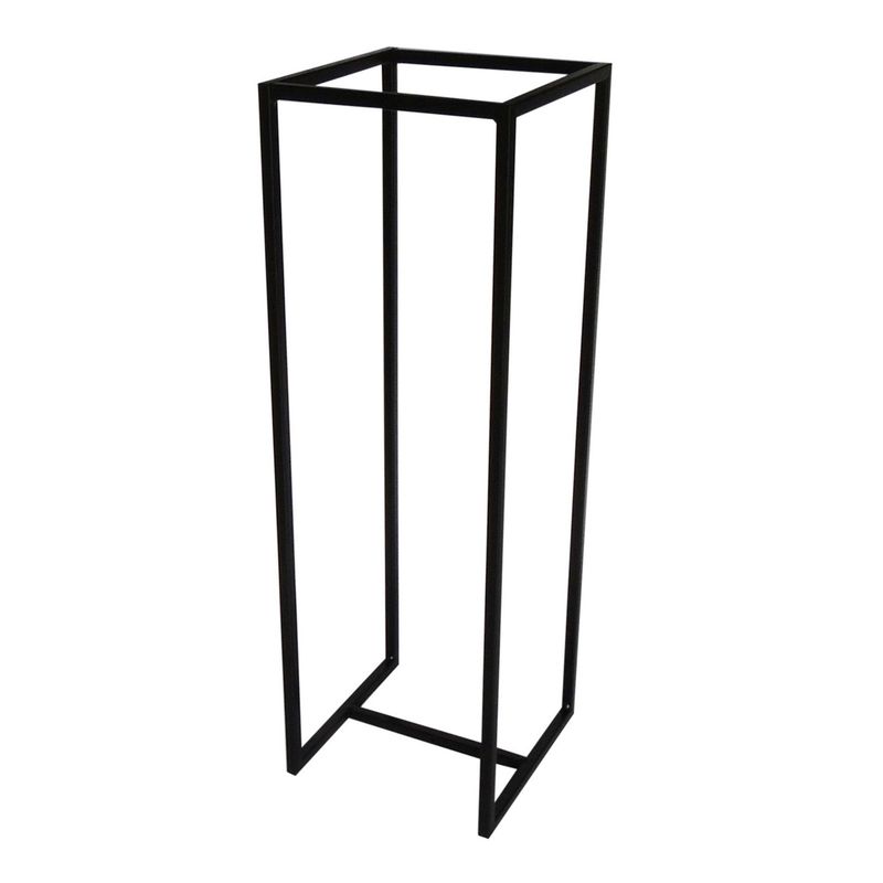 Base Matera Cuadrada Hierro 24x72 Cm Negro Industrial | falabella.com