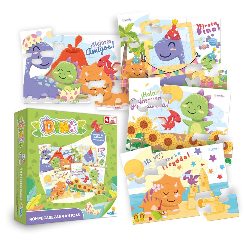 Rompecabezas 4 x 9 Pzas Dino Ronda RONDA | falabella.com