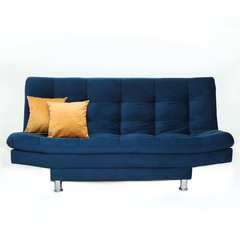 Sofá Cama 3 Puestos Grace Azul + Cojines 40X180X55 Cm E MADERA | falabella.com