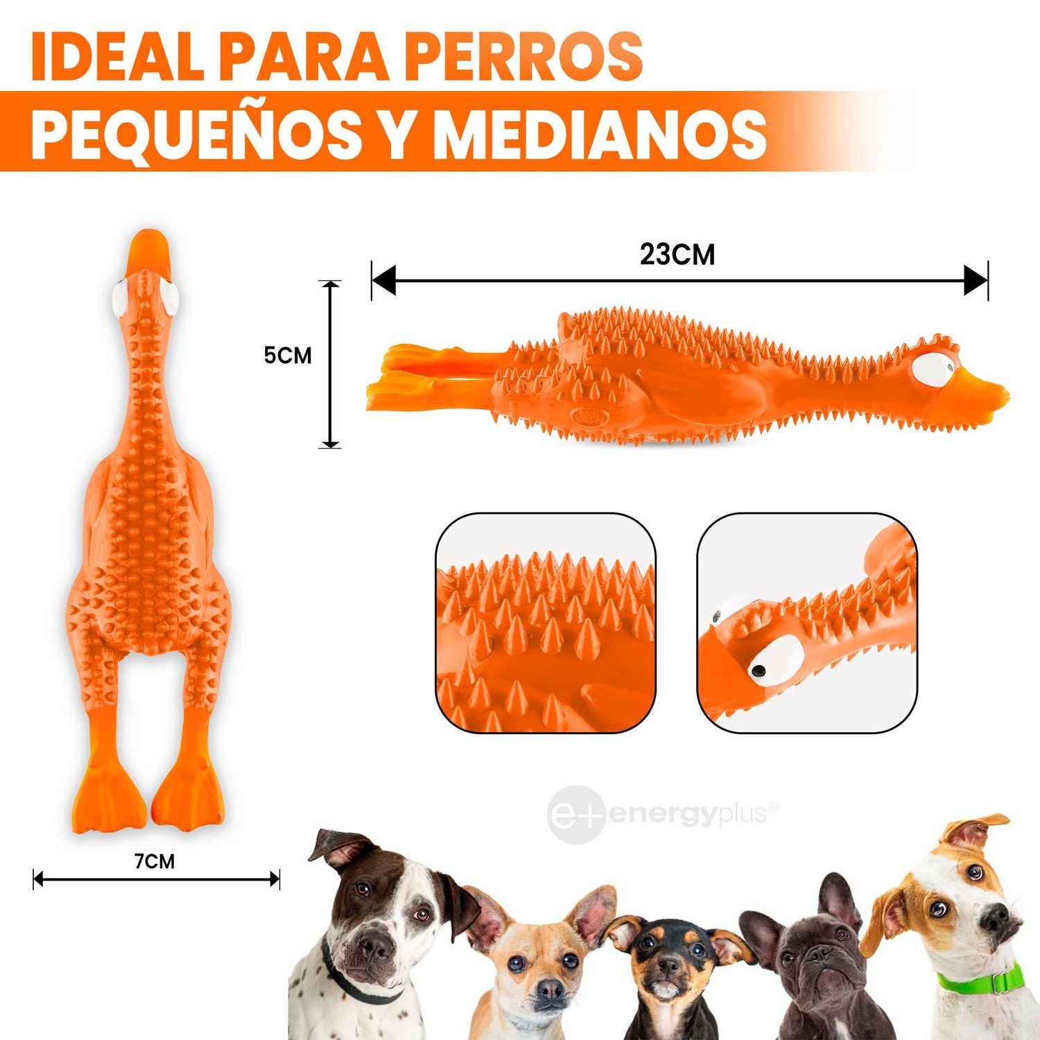 Pato De Goma Antisarro Perros Peq y Medianos Naranja - Homecenter.com.co
