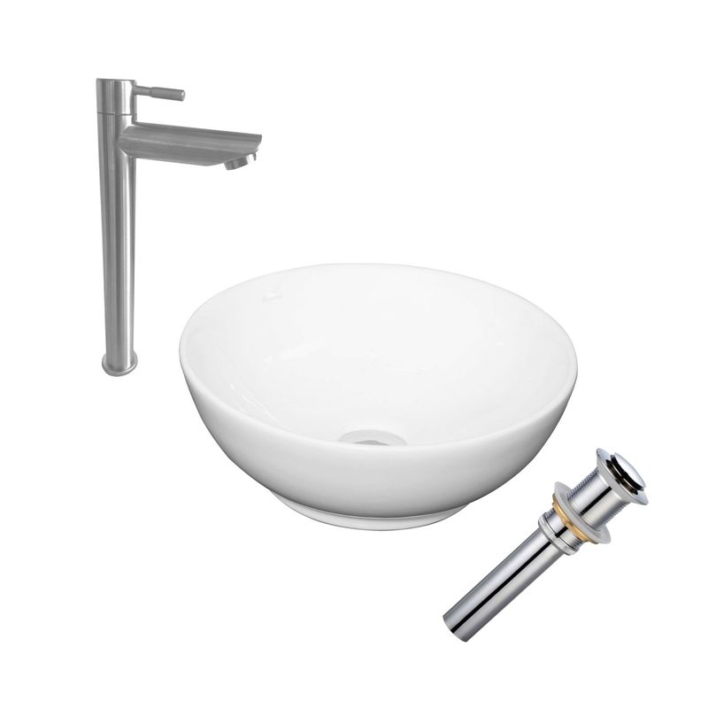Kit Lavamanos Sobreponer Bowl 32 Cms+Grifería Agua Fria Acero Inox ...