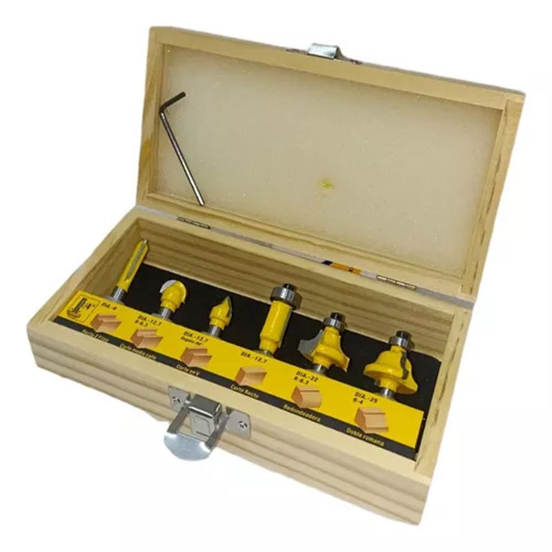 Juego de Fresas para Madera 6 Piezas Ruteadora 1/4 Pulgada Uyustools ...