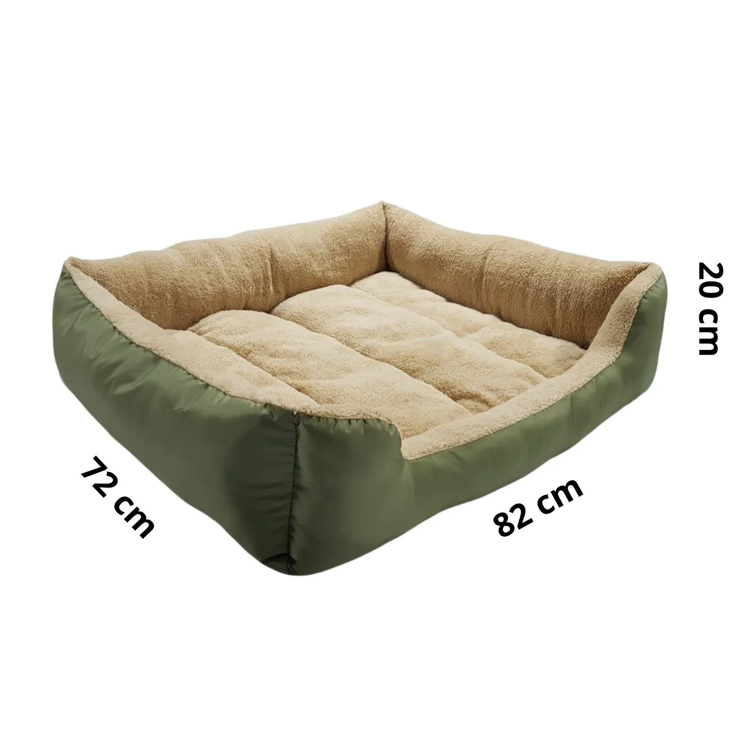 Cama Para Perros Rectangular 3 Canales 80x82x72cm Grande Verde Border ...