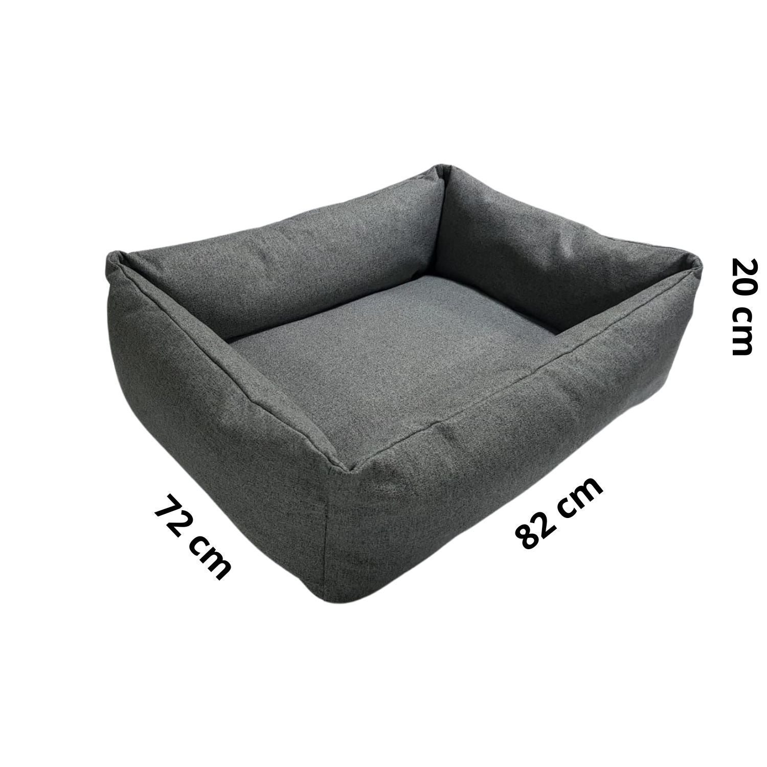 Cama para Perro Rectangular Luna 82x72x20cm Grande Gris Border ...