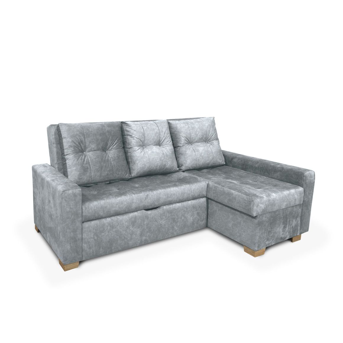 Sofacama Esquinero Carson 228X102 Tela Gris - Homecenter.com.co
