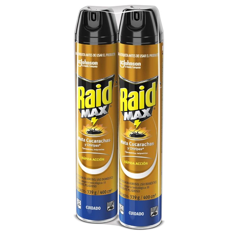 Insecticida Aerosol Cucarachas Raid 2 Und X 400 Ml Cada Una RAID ...