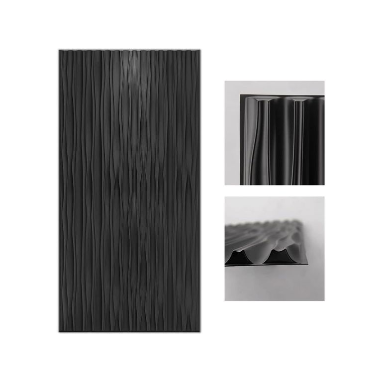 Paneles de Pared 3d de PVC Negros Ondulados Grandes ART3D | falabella.com