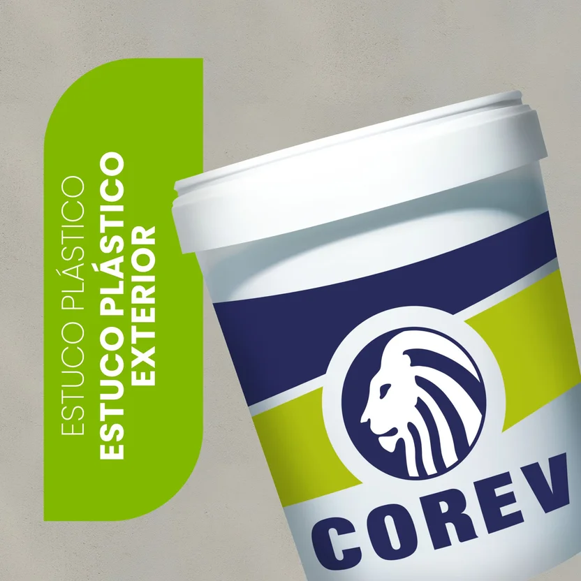 Estuco plastico para muro exterior gris Corev Cuñete - Homecenter.com.co