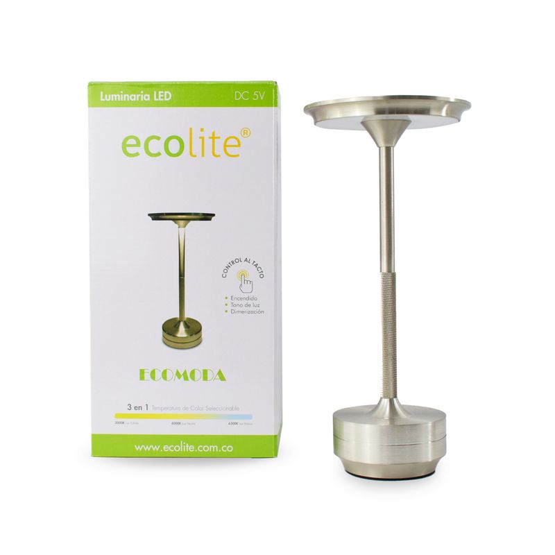 Luminaria Led Portatil y Recargable Plateada ECOLITE | falabella.com