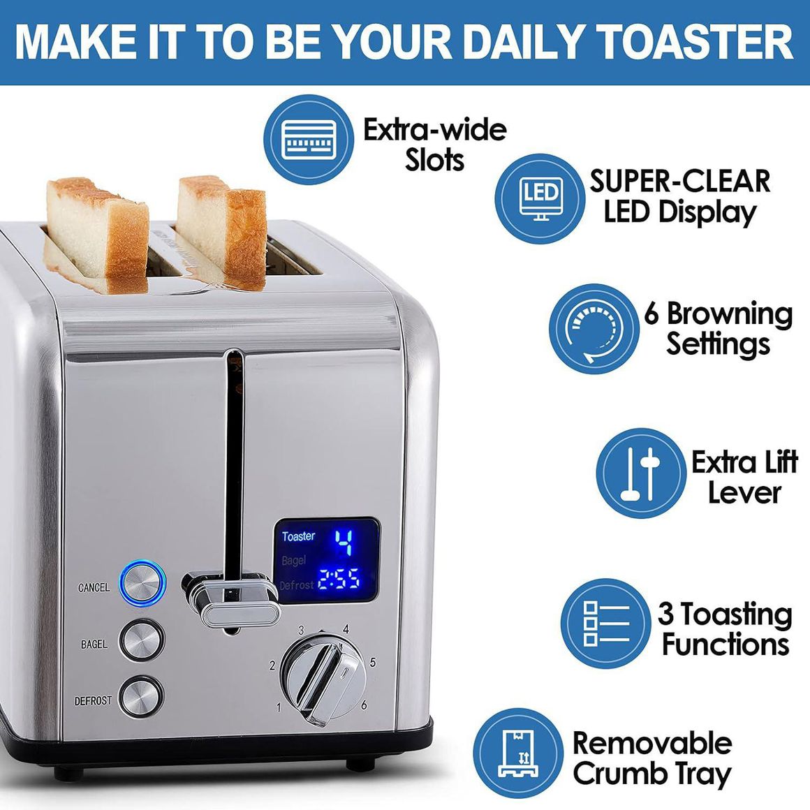 Tostadora 2 Panes 825 W Plata - Homecenter.com.co