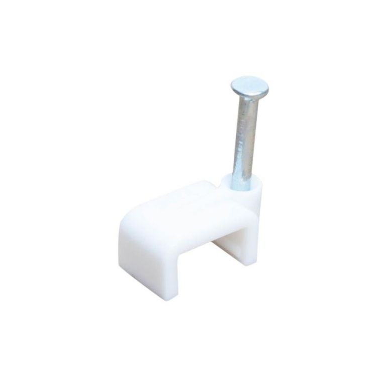 100 Grapas para Cable Recto 10 Mm Fulgore Blanco Con Clavo x 10 ...