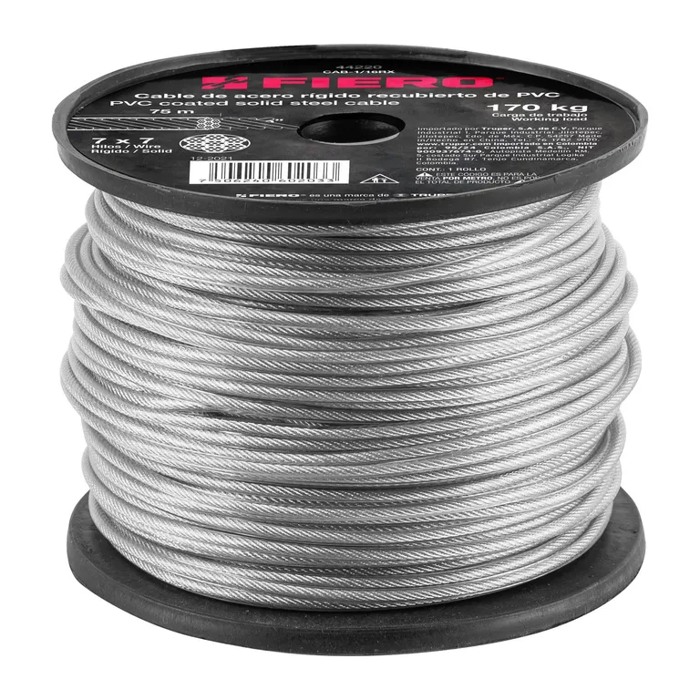 Guaya de Acero 1/16" Recubierta PVC de 75 m Carga 170 kg x 2 Unidades ...