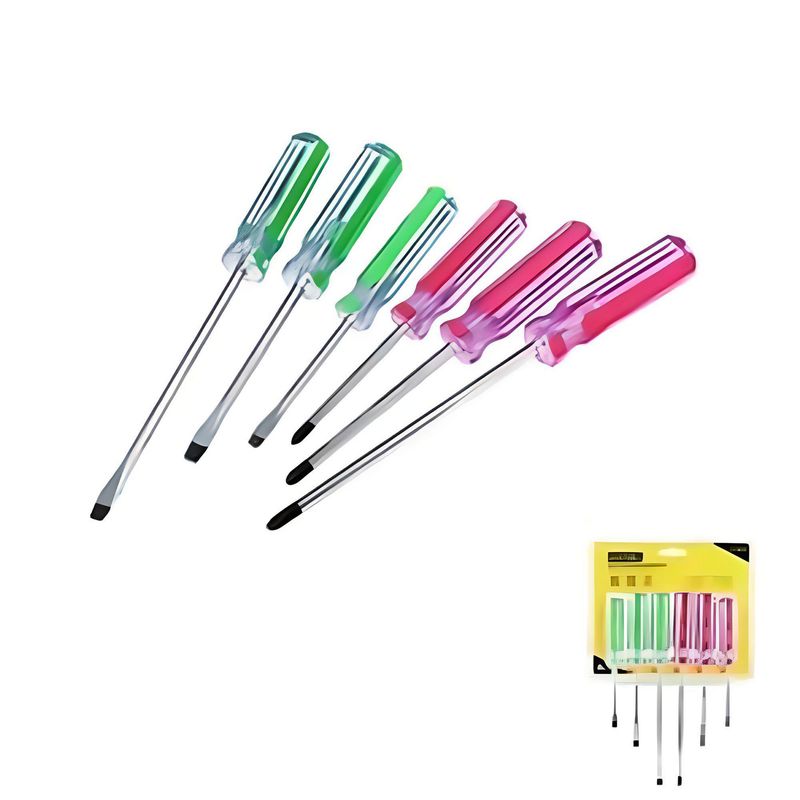 Destornilladores Pala y Estrella Mango Transparente X 6 Piezas Uyustools UYUSTOOLS | falabella.com