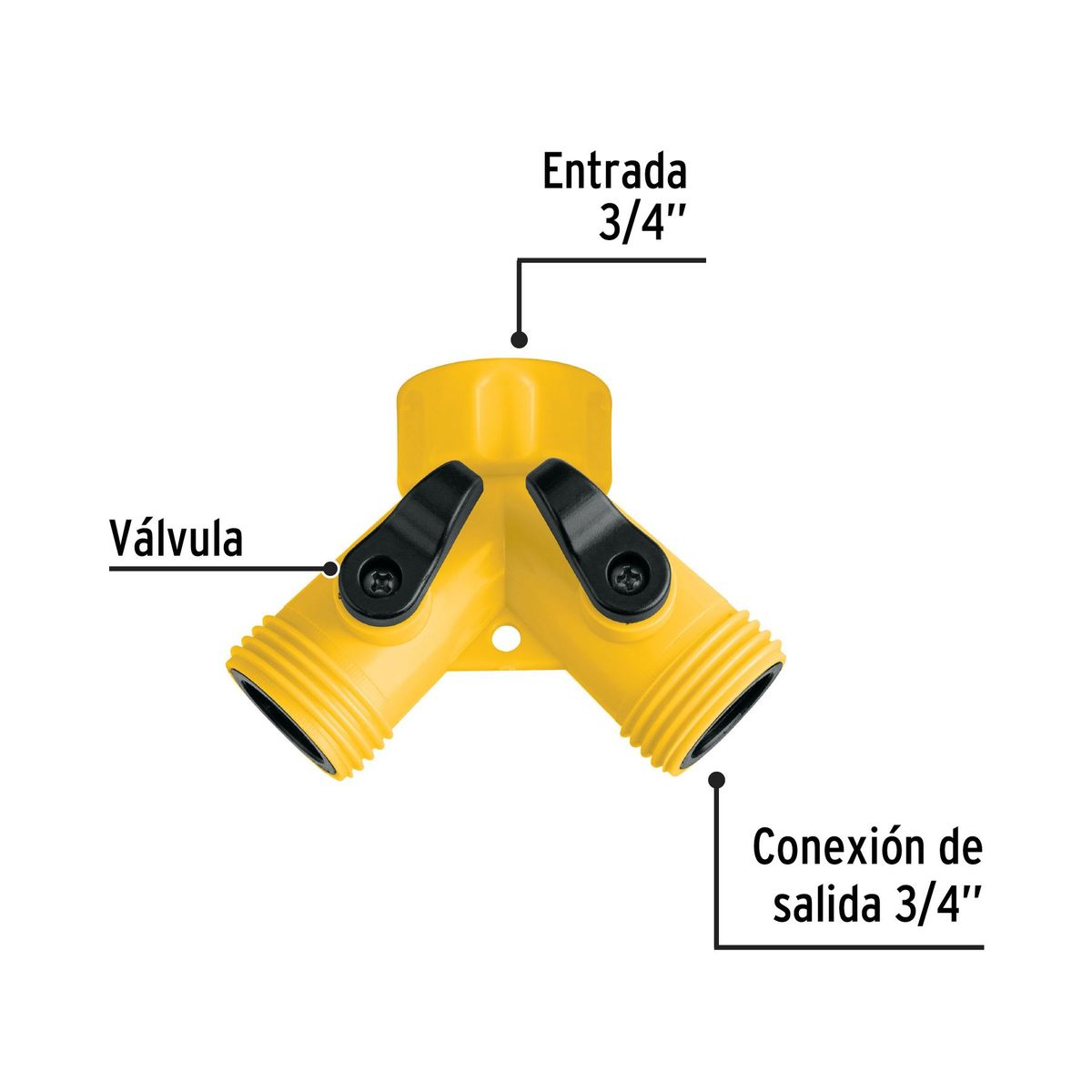 Conector Tipo y para Llave de Agua Plástico con Válvulas Pretul x 6 Uds ...