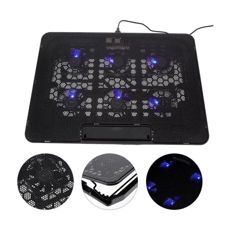 Base Refrigerante Portátil 6 Ventiladores Laptop Reclinable SUBE ...