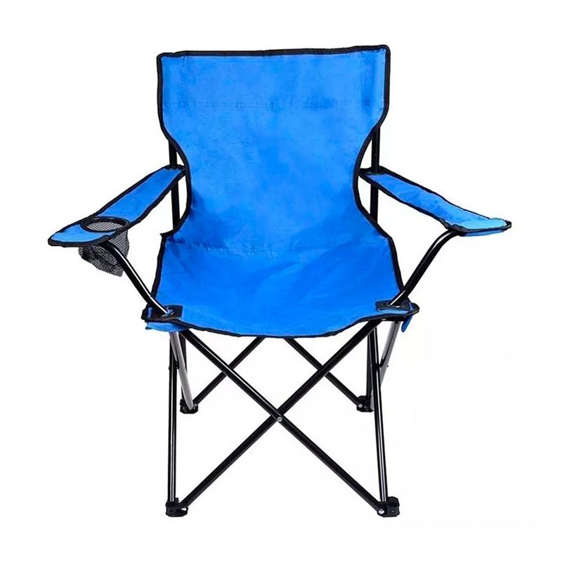 Silla Plegable Con Portavasos Camping Parque Exterior Azul SUBE ...