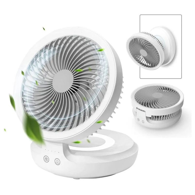 Ventilador Abanico Electrico Plegable Recargable Con Luz Led 52 BITS ...