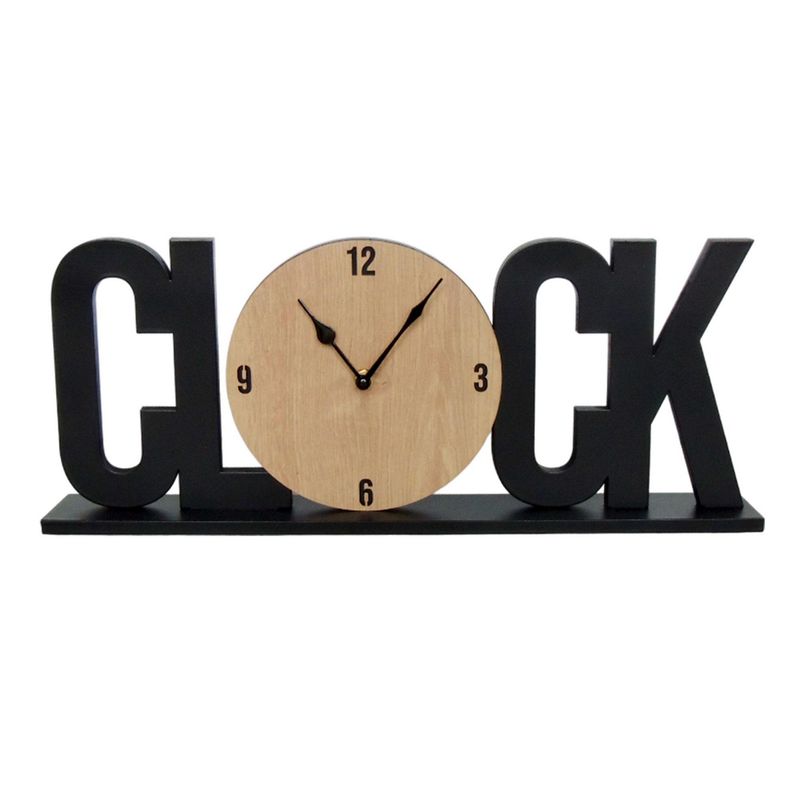 Reloj De Mesa Clock Madera 47.5x20 Cm Negro Amsterdam | falabella.com