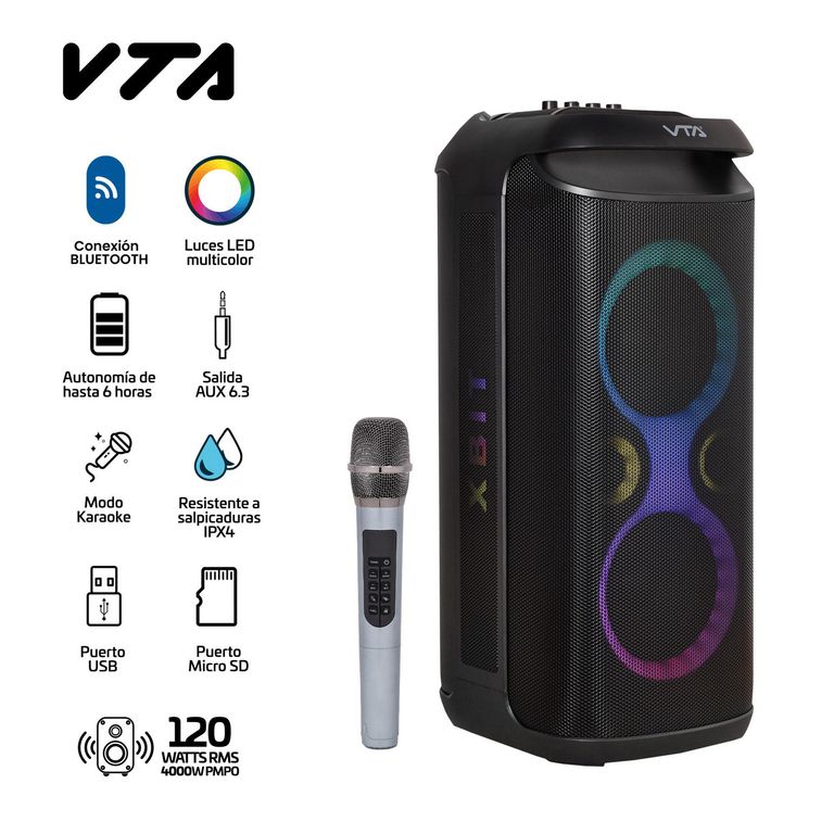 Parlante Recargable Xbit Sigma 120 W Rms Luces Led VTA PLUS | falabella.com