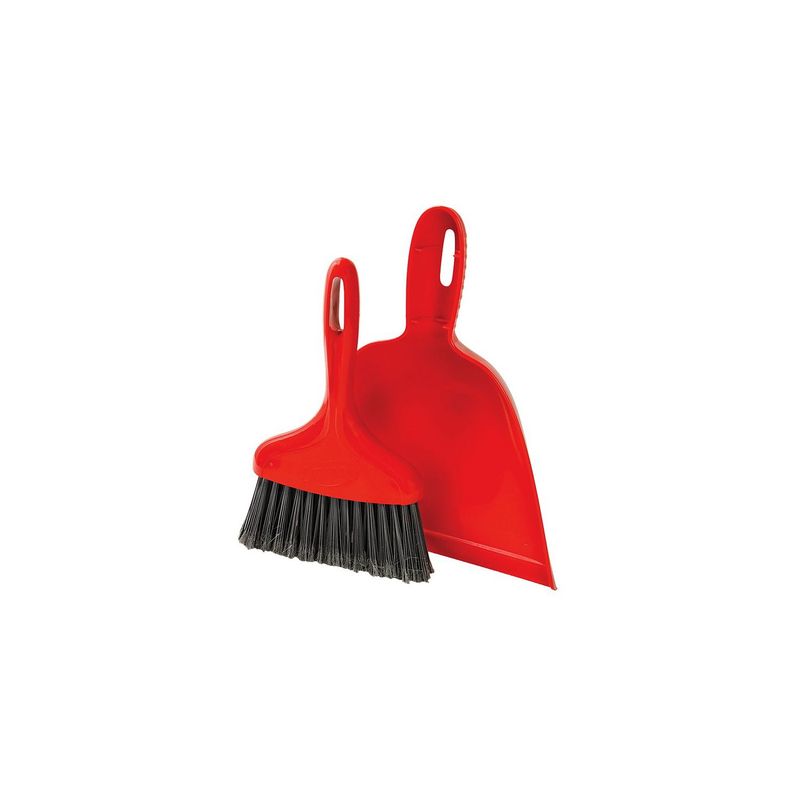 Recogedor con Escoba de Polipropileno en Color Rojo de 30,48cm de Largo ...
