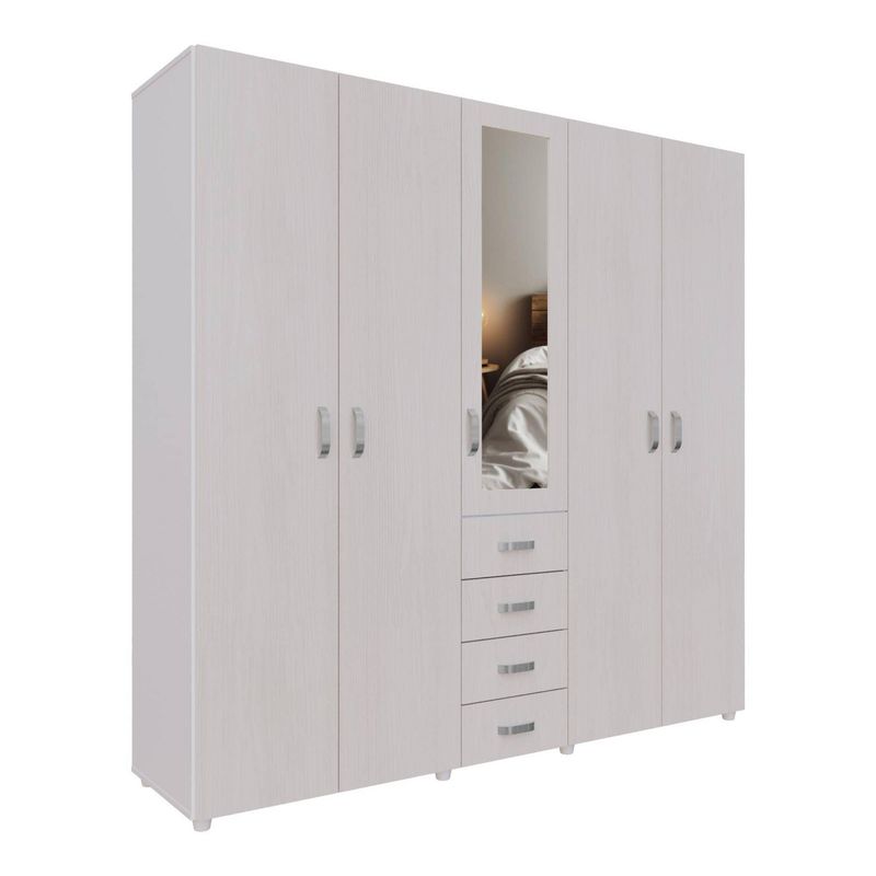 Closet Bruselas 200x200x50 cm Gris claro/Blanco MADERKIT | falabella.com