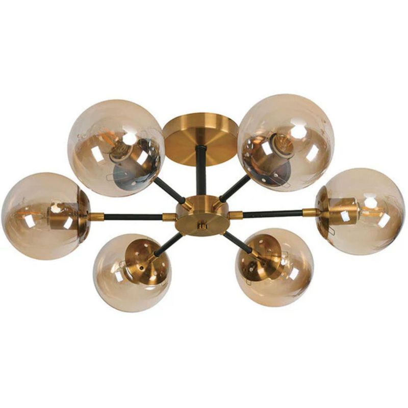 Lámpara De Techo 1 Luz E27 Negro Vintage Ikelite Moderna DESIGNERS ...