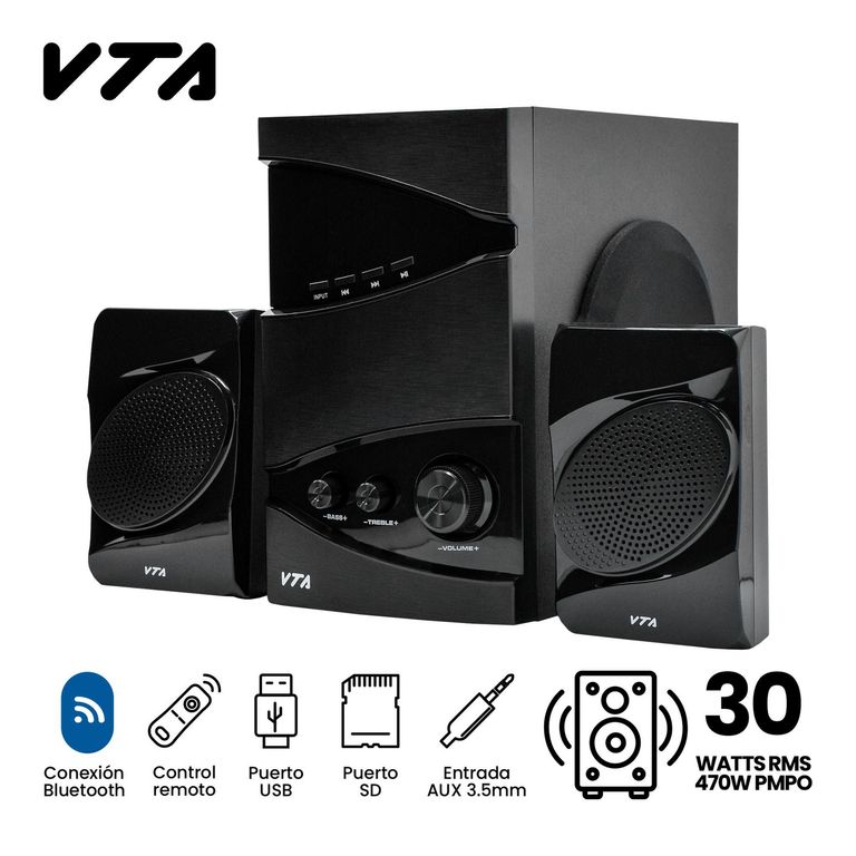 Minicomponente 2.1 30 W Rms Radio Usb Sd Aux Vta VTA PLUS | falabella.com