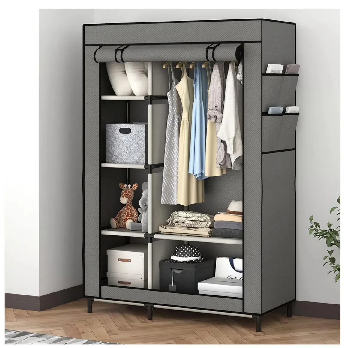 Closet Armario Desarmable 2 Espacios Color Gris - Homecenter.com.co