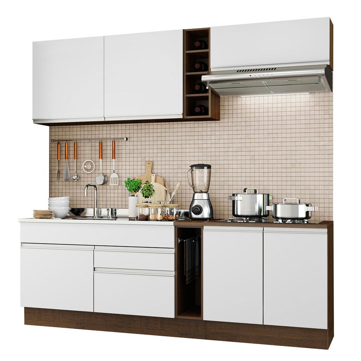Cocina Integral Parma 2.20m Marrón/blanco 03 MADESA | falabella.com