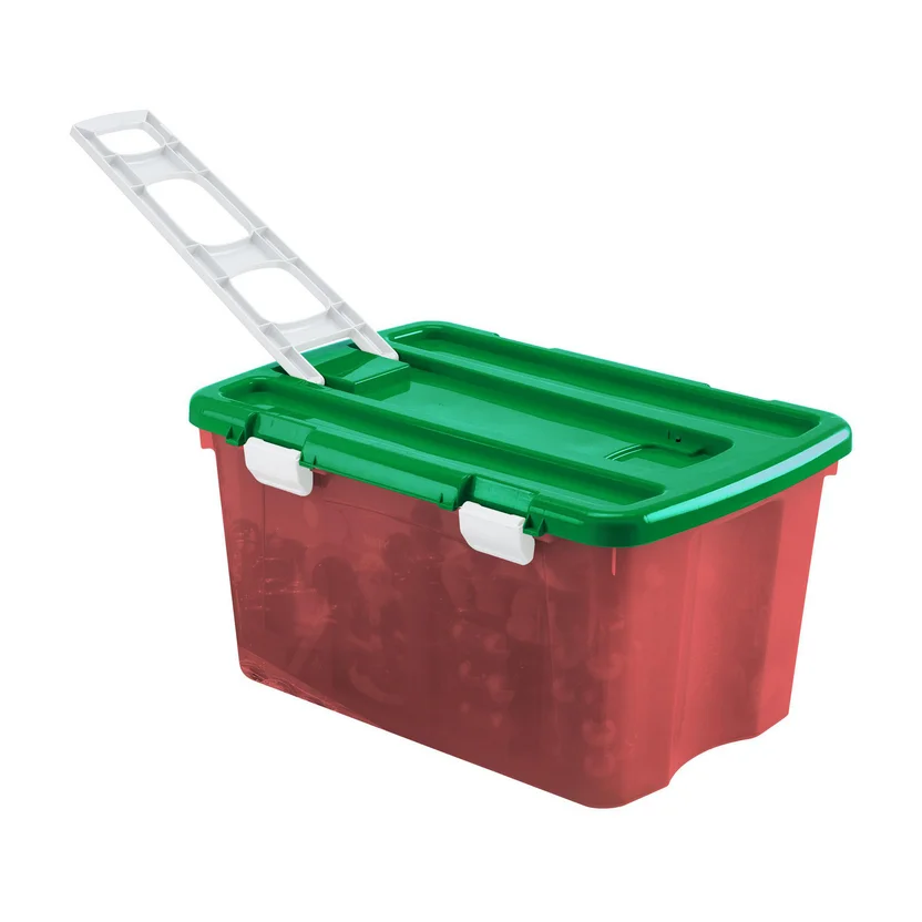 Cajón Organizador Plástico Móvil con Tapa Navidad 120 litros 81.4x44x57 ...
