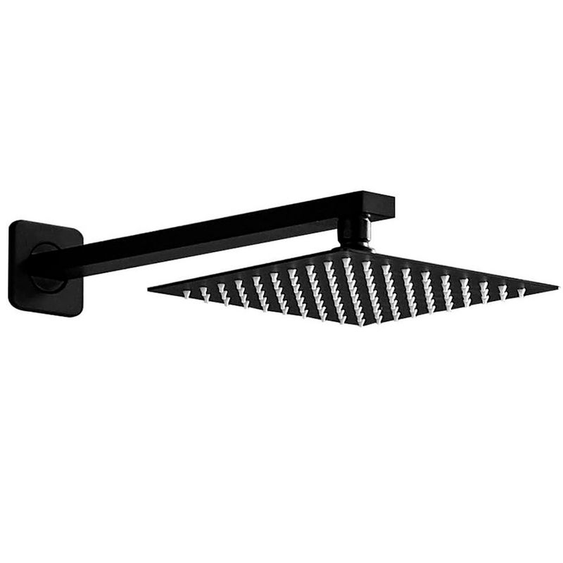 Ducha Regadera Acero Inox. Cuadrada 30Cm Negra + Tubo Cuadrado GRIFOS ...