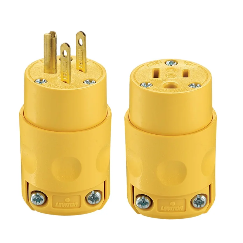 Toma + Clavija Leviton 515 Amarilla 15A 2P +3H - Homecenter.com.co