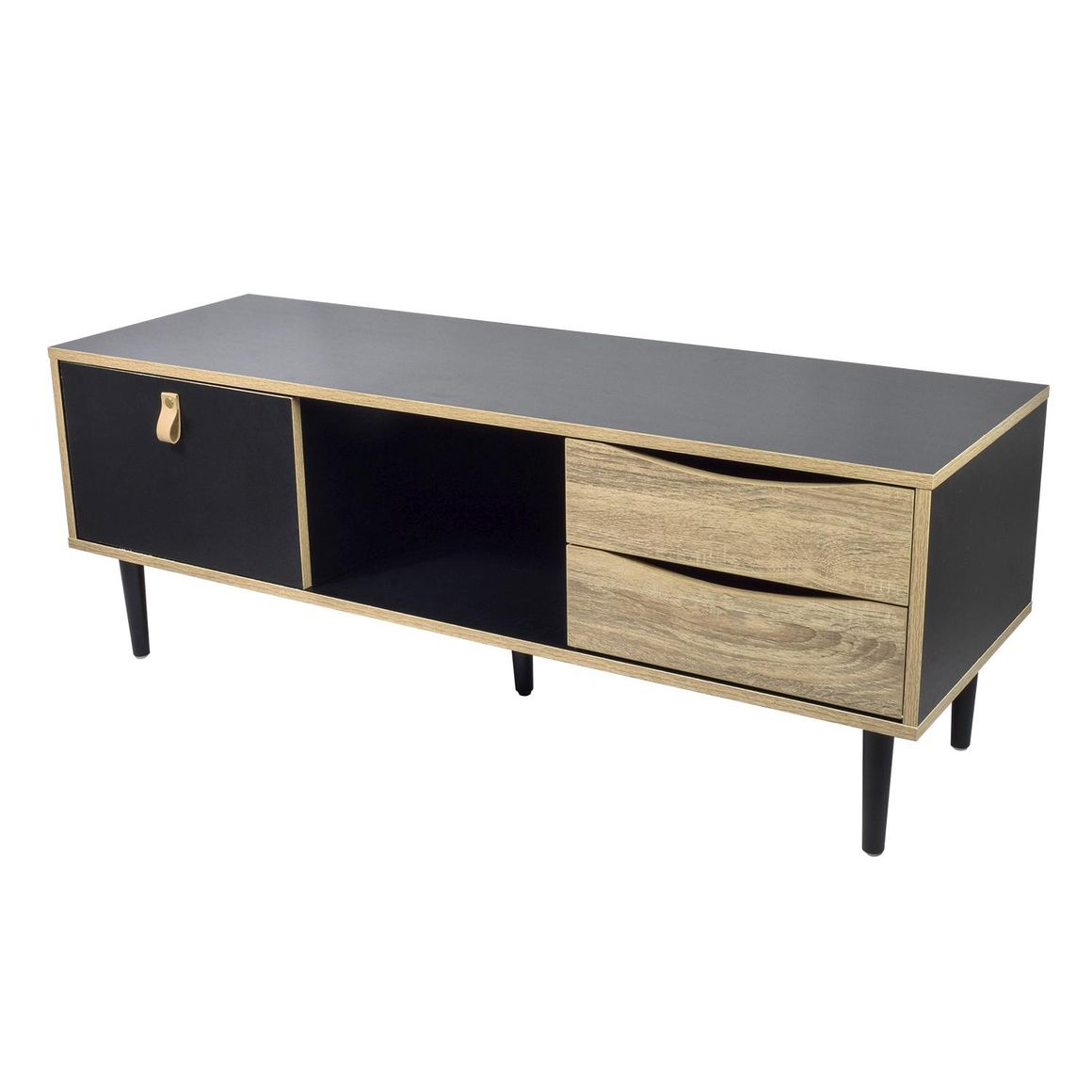 Mueble para TV Rack Minimalista con Cajones y Puerta Negro - Homecenter ...