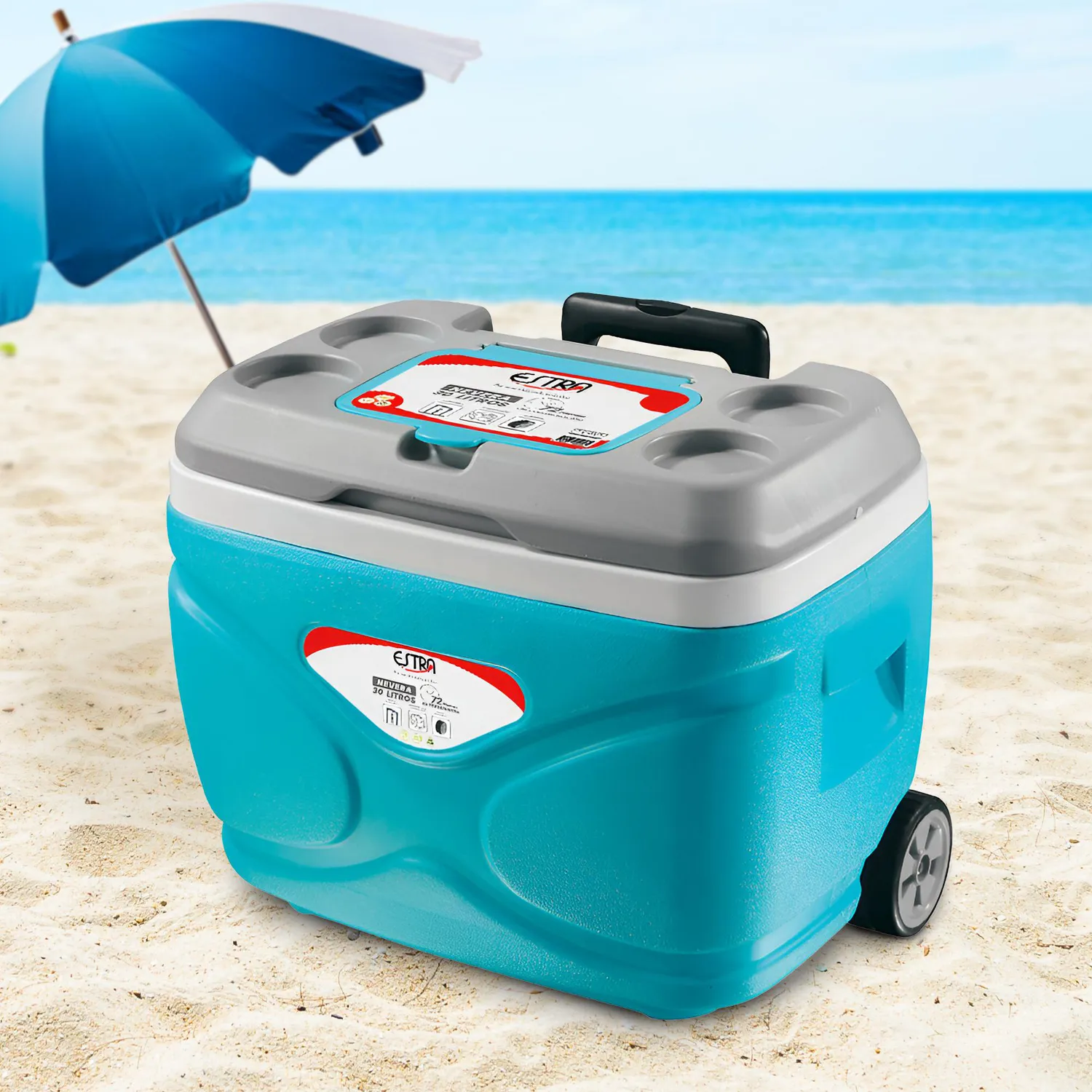 Nevera Plástica Con Ruedas 30 Litros Azul Aguam - Homecenter.com.co