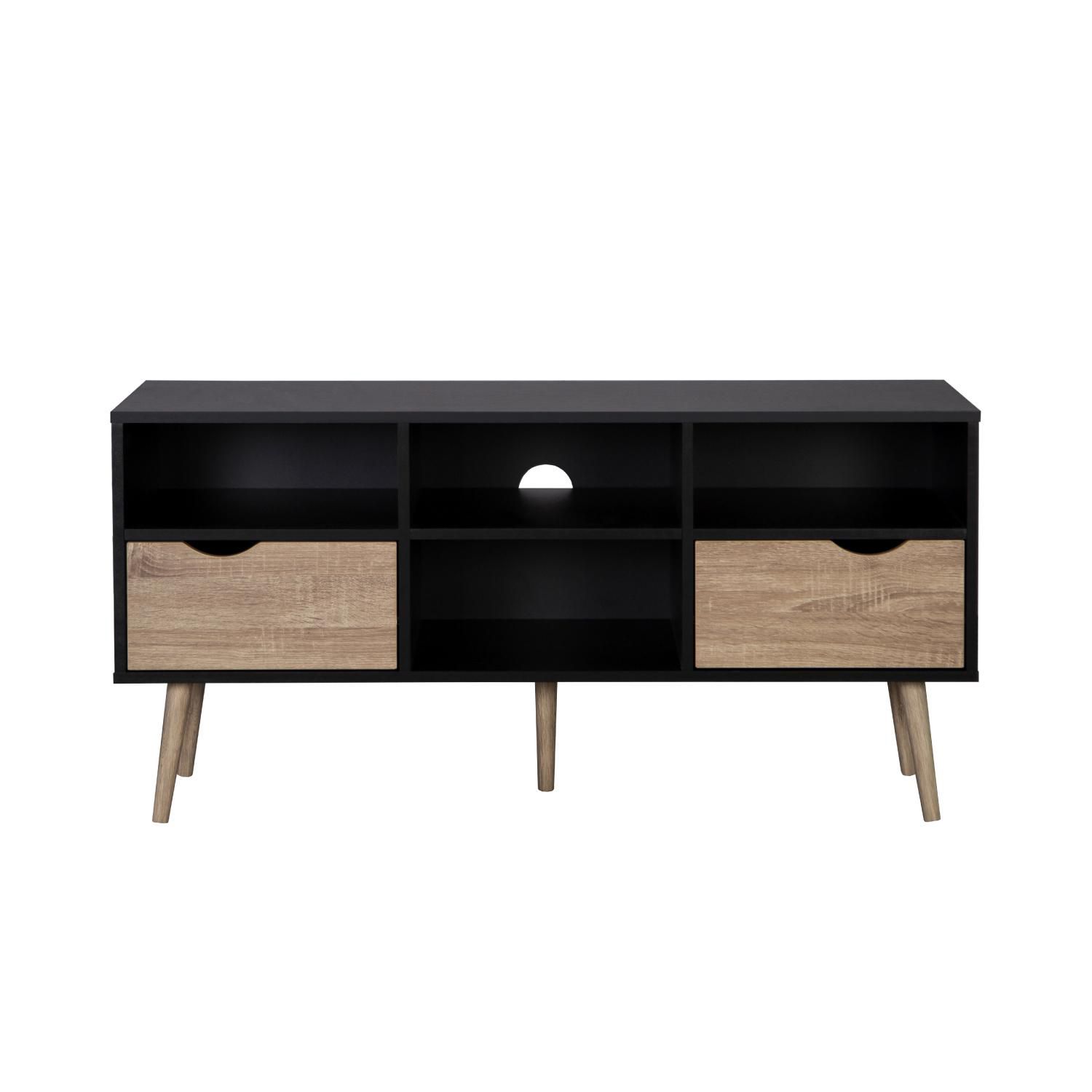 Mueble para TV Rack Moderno Estilo Nórdico Negro y Marrón - Homecenter ...