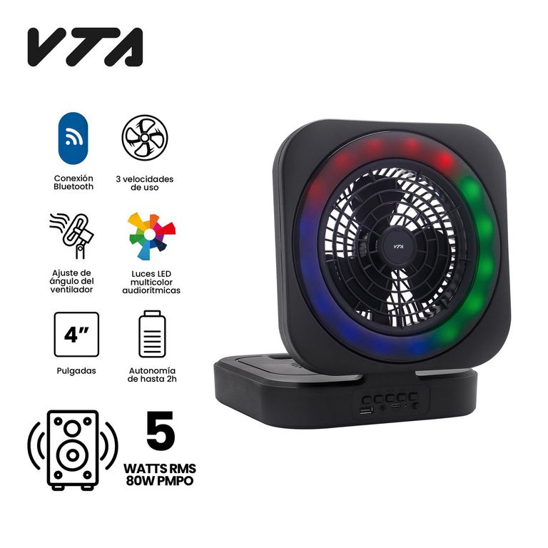 Parlante Recargable Ventilador 5W Rms 4Pulg Vta VTA PLUS | falabella.com