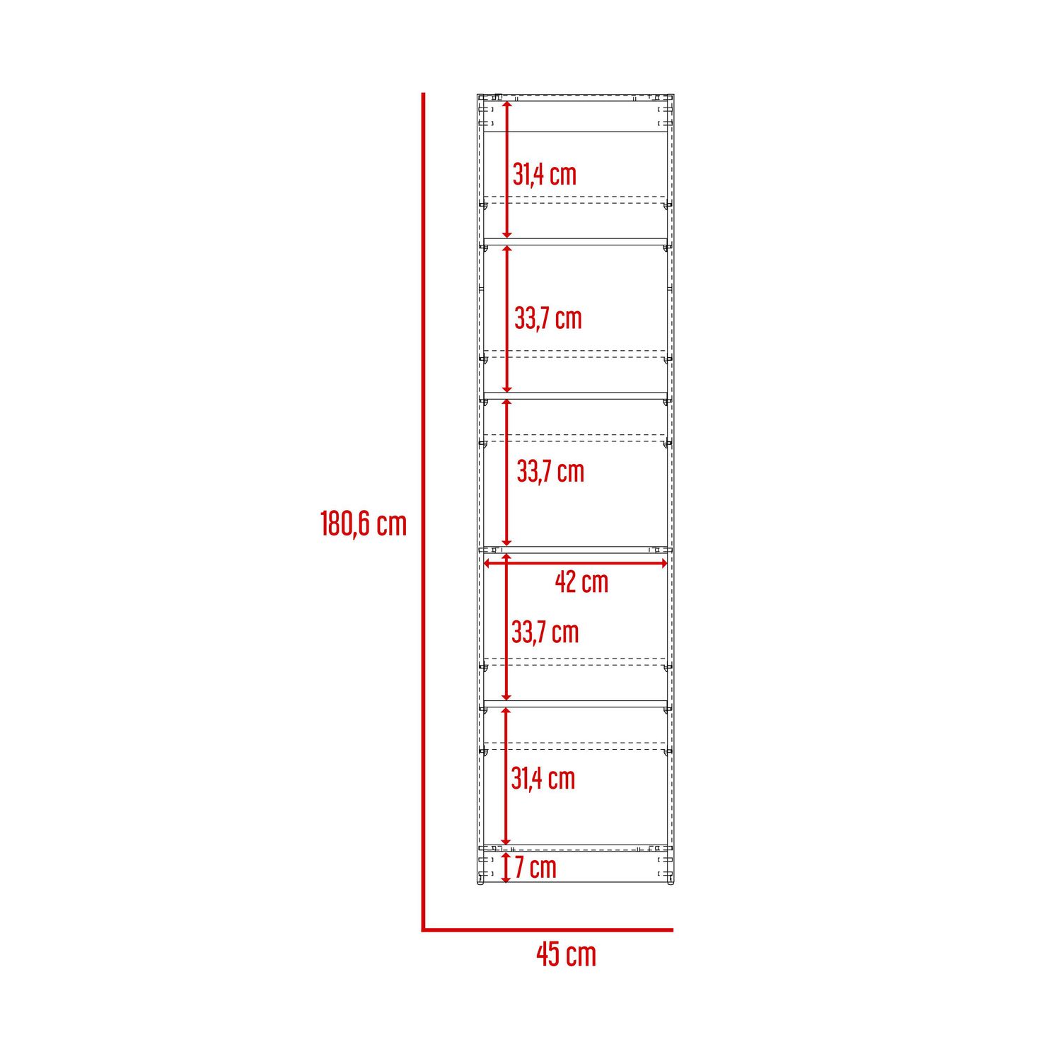 Estante Home E2 5 Espacios 180 x 45cm RTA Blanco Set X 8 Unidades ...