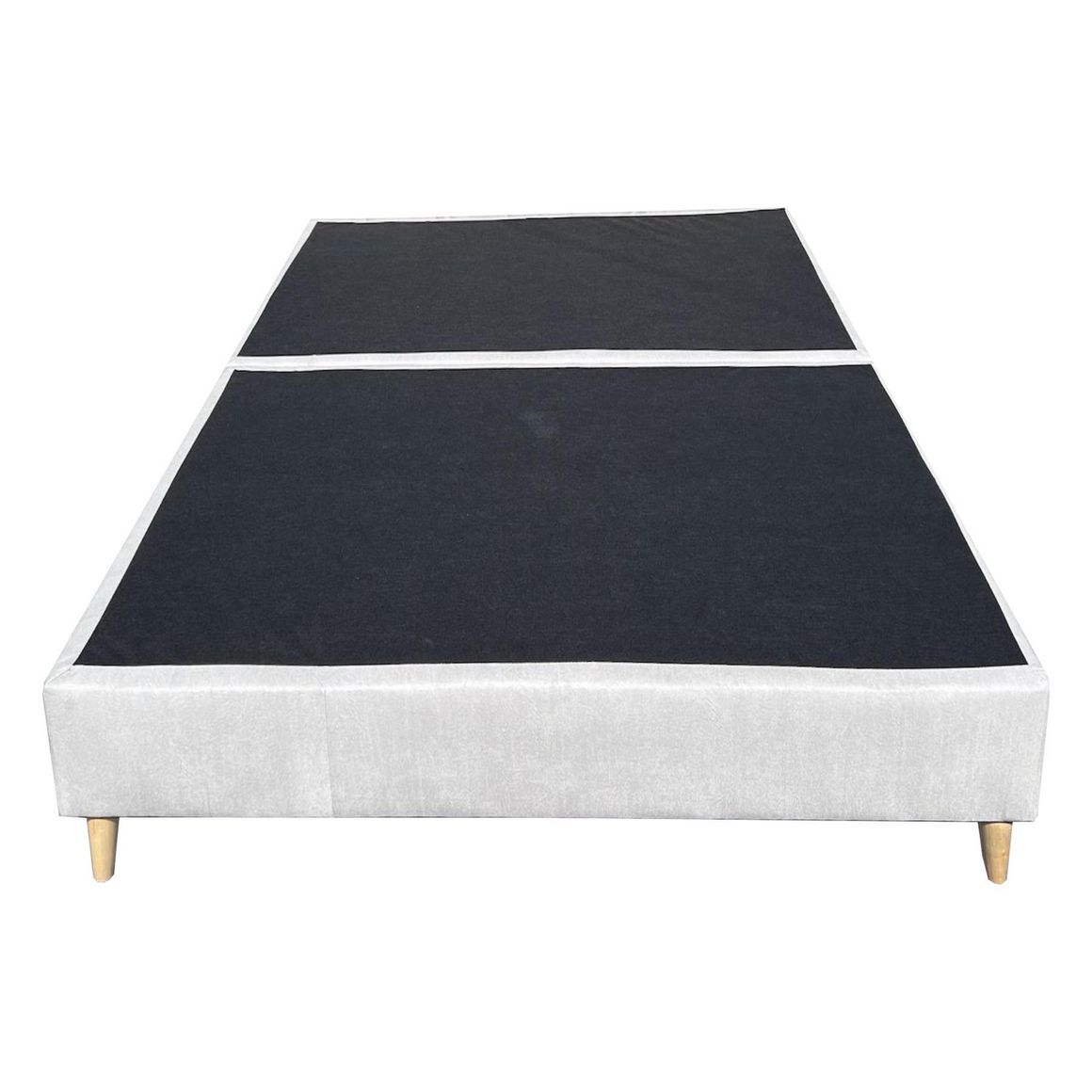 Base Cama Doble Gris Lino Pata Madera Dormipuff - Homecenter.com.co