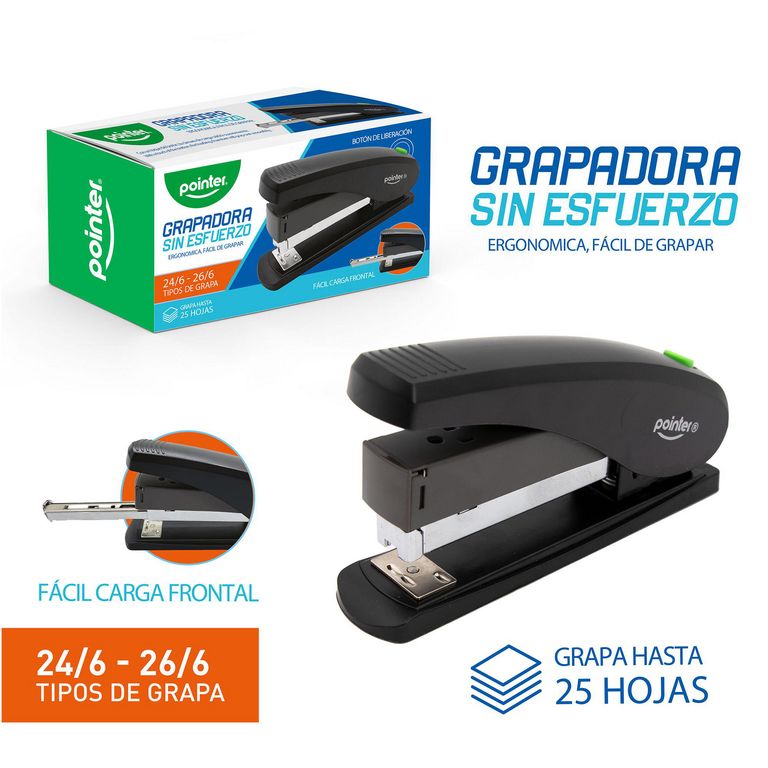 Grapadora Carga Frontal 25 Hojas Pointer POINTER | falabella.com