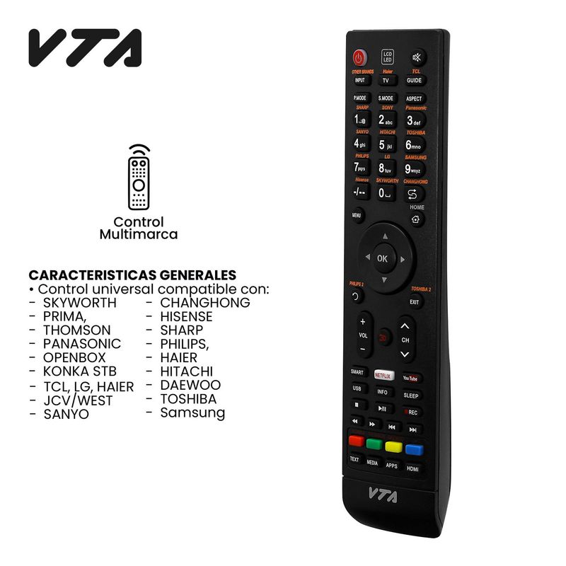 Control Remoto Universal Para Smart Tv Vta VTA PLUS | falabella.com